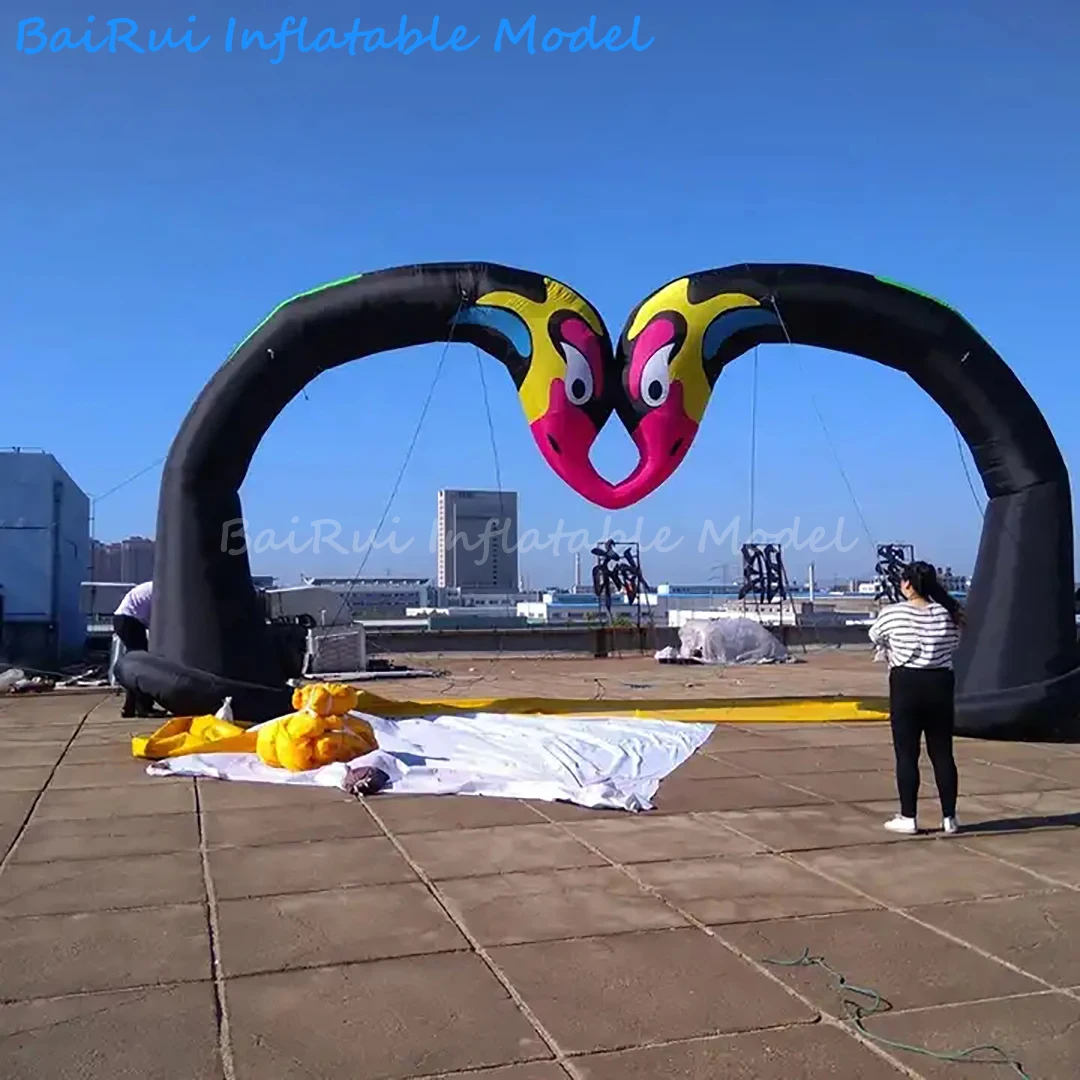 10M-Giant-Inflatable-Black-Swan-Neck-Arch-Air-Blow-Bird-Animal-Entrance ...
