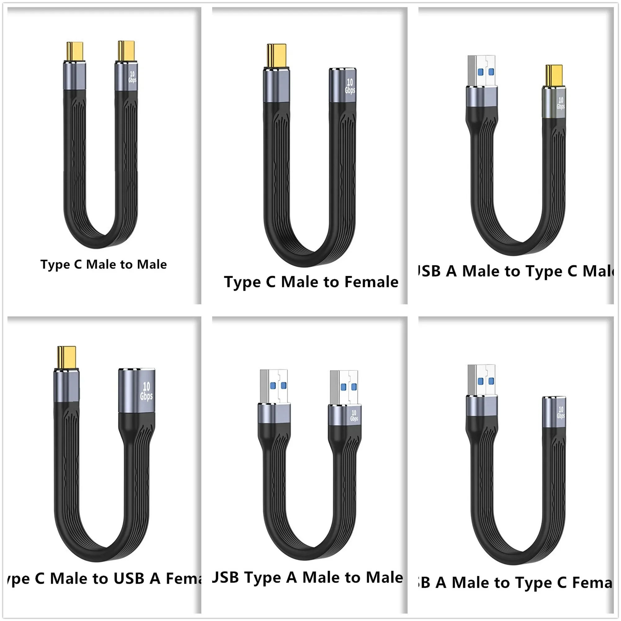 1Pcs Short USB C Cable Type C Data Cord PD100W 20V/5A 10Gbps Fast ...