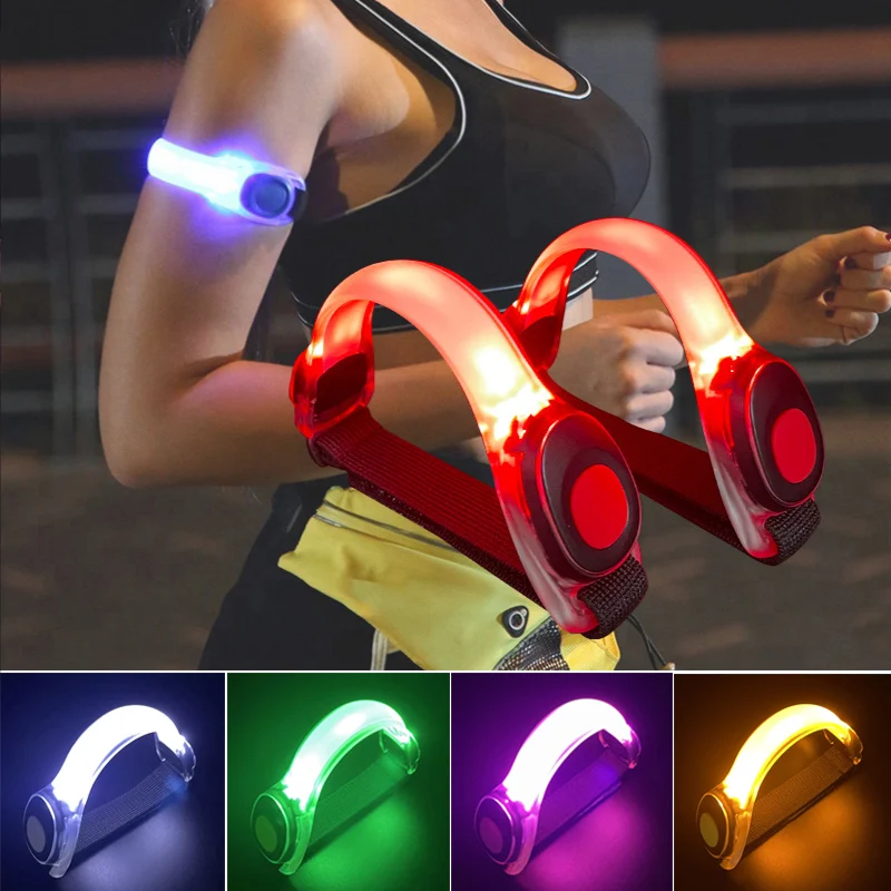 LED-Light-Up-Armband-Adjustable-Wearable-Running-Arm-Belt-Glow-The-Dark ...