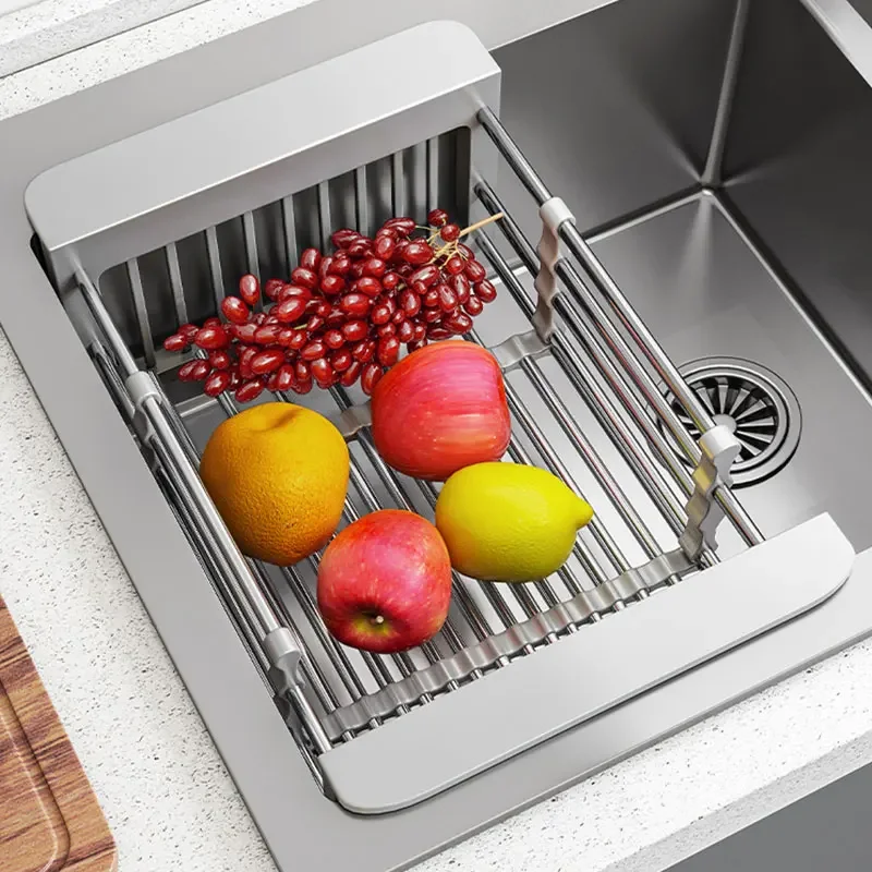 Kitchen-Sink-Drain-Basket-Dish-Rack-Scalable-Vegetable-Fruit-Cleaning ...