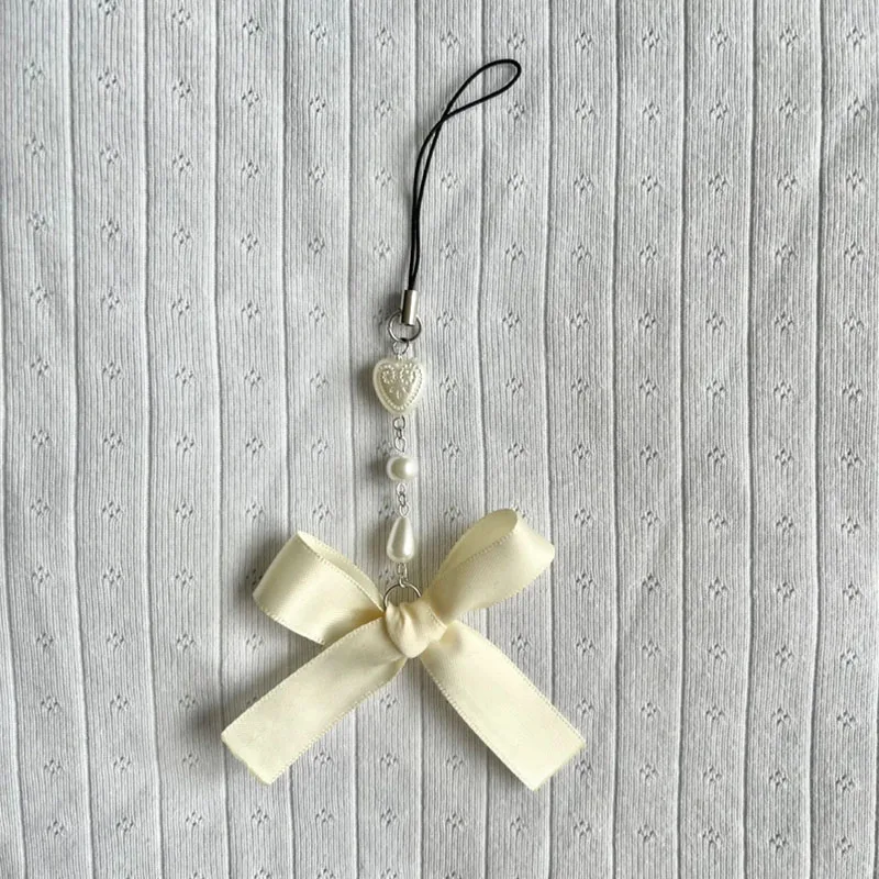 White Ribbon Phone Case Charm Coquette Phone Accessories Ribbon ...