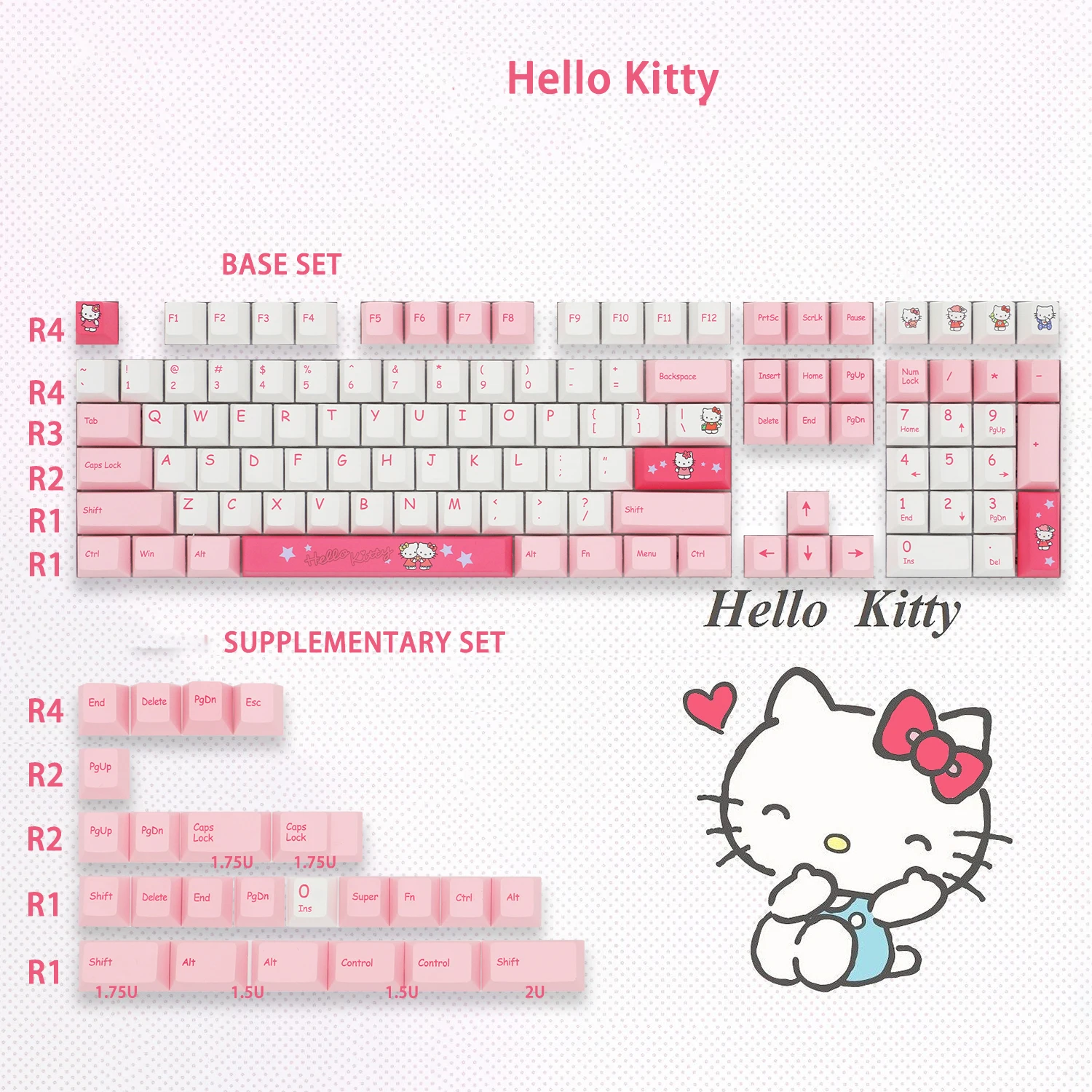 Kawaii-Sanrio-Hello-Kitty-Keycap-Anime-Cute-Thermal-Sublimation-Pbt ...