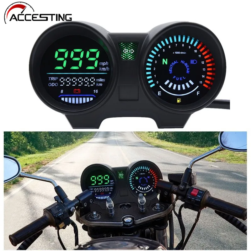 New LED RPM Meter Speedometer Digital Dashboard Electronics Panel For ...
