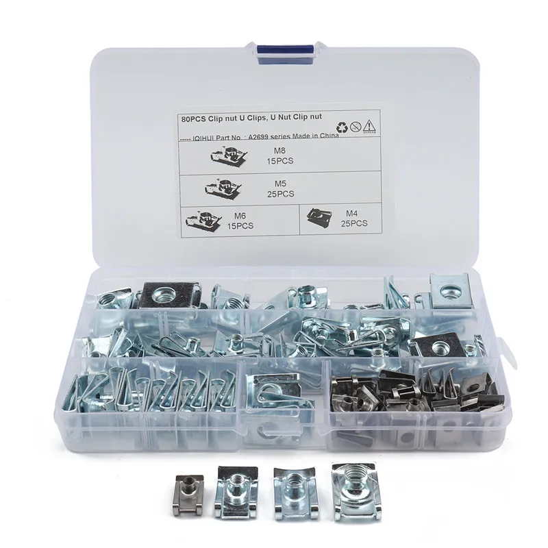 80pcs-Tool-M4-M5-M6-M8-Spire-Clips-Chimney-Nuts-U-Nuts-Clips-Speed ...