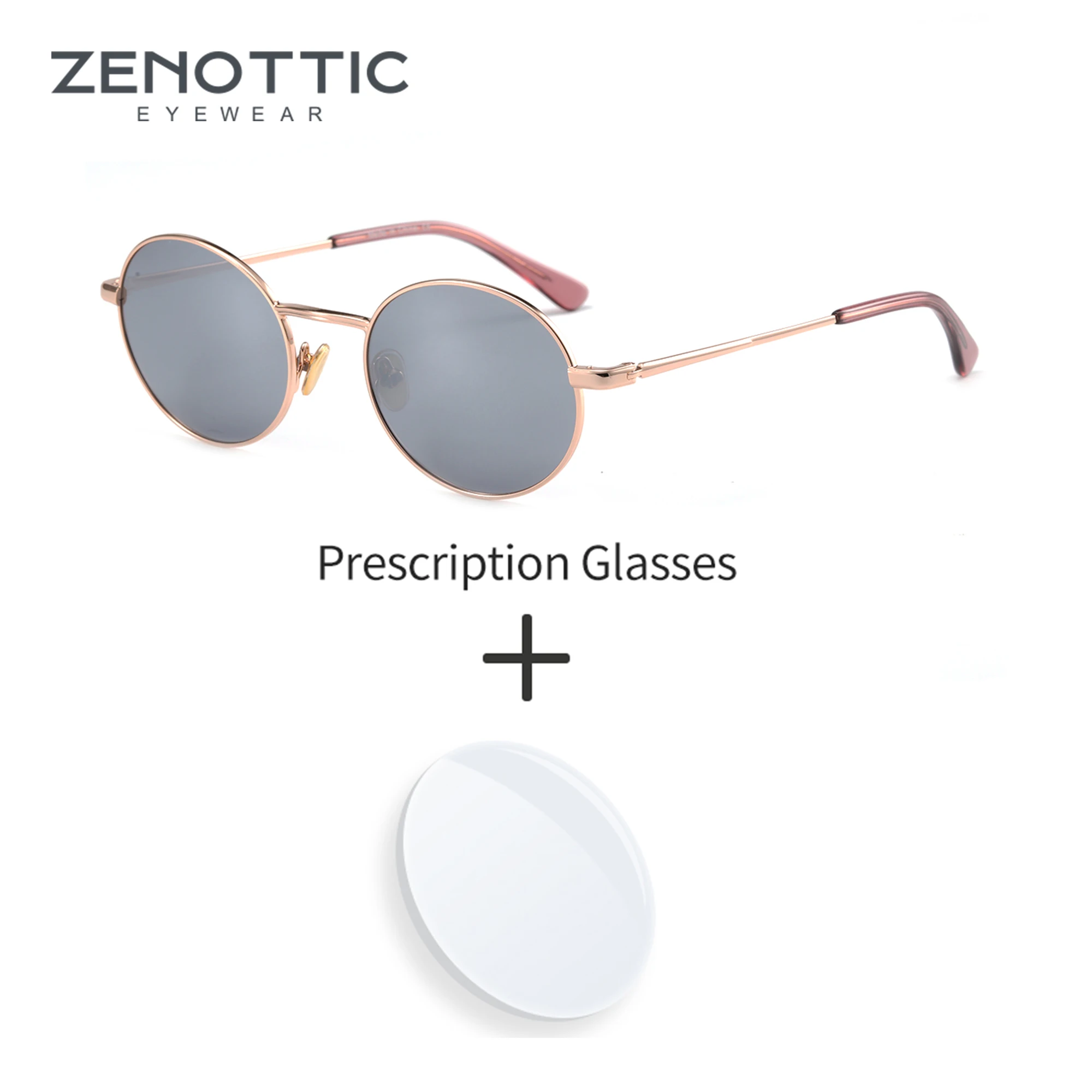 ZENOTTIC Vintage Round Prescription Sunglasses Women Progressive UV400 ...