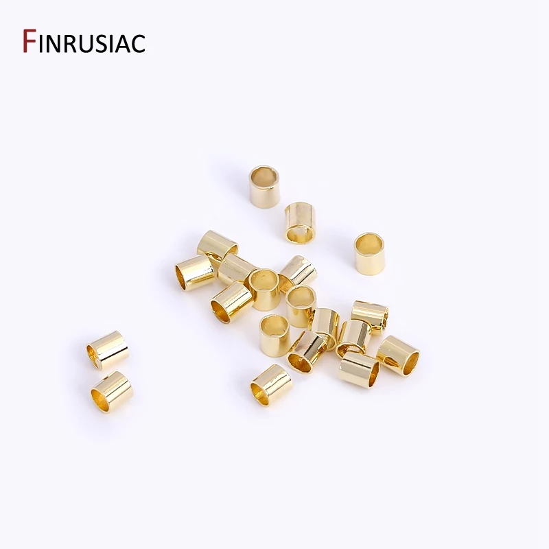 200PCS-lot-14k-Gold-Plated-2mm-Brass-Crimp-Beads-Stopper-Tube-Beads-For ...