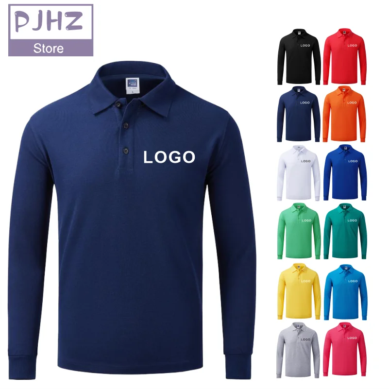 Breathable-Cotton-Long-Sleeve-Polo-Shirts-Personal-Company-Group-Design ...