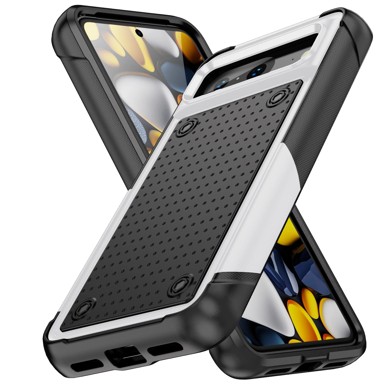 Heavy-Duty Armored 2-in-1 Fall-Proof Protective Case for Pixel 8A (GRAY)