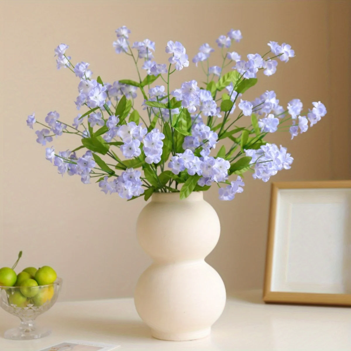 6Pcs Artificial Flowers Forget-Me-Not Flowers, 18.5 Inch Fake Flowers ...