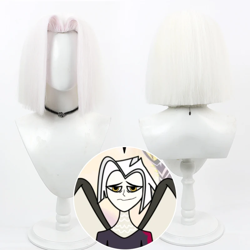 Game-Hazbin-Lute-Cosplay-Anime-Hotel-Lute-Cosplay-Wig-Short-White-Heat ...