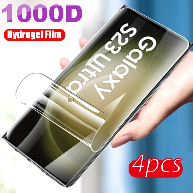 4Pcs-Hydrogel-Film-Screen-Protector-For-Samsung-Galaxy-S23-Ultra-Screen ...