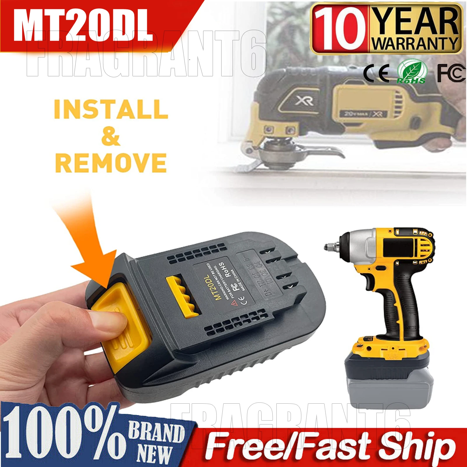 디월트 MT20DL 리튬 이온 배터리 어댑터, 마키타 18V Bl1830 Bl1860 Bl1815, 18V 20V Dcb200 ...