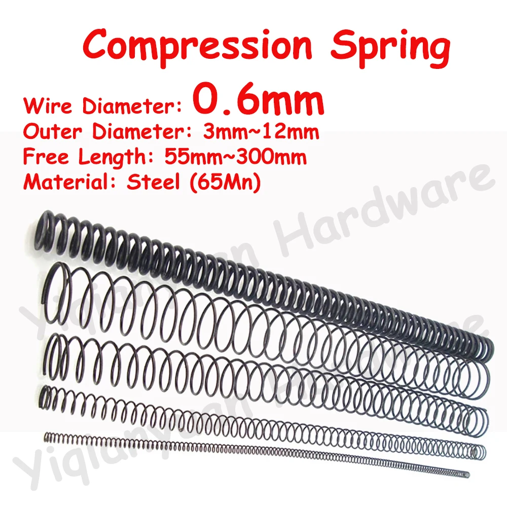 2Pcs-5Pcs-Wire-Diameter-0-6mm-65Mn-Cylidrical-Coil-Compression-Spring ...