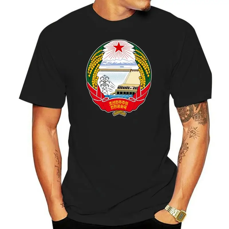North-Korean-Emblem-T-Shirt-Tee-Shirt-Free-Sticker-North-Korea-Flag-Prk ...