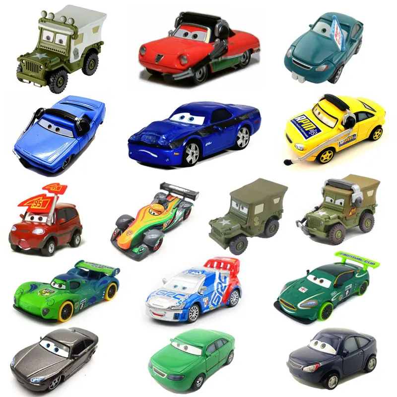 1-55-Disney-Pixar-Cars-Lightning-McQueen-Sarge-fan-passerby-Agent-Metal ...