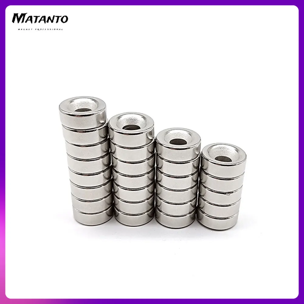 10-200Pcs-10x3-3-10x4-4-10x5-4mm-Hole-3-4mm-NdFeB-Countersunk-Round ...