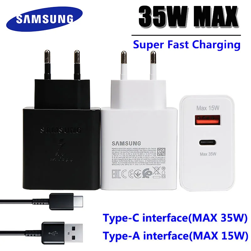 Samsung – Chargeur 35w Super Rapide, Adaptateur Mural De Voyage À Double Port Pd 3.0, Pour ...
