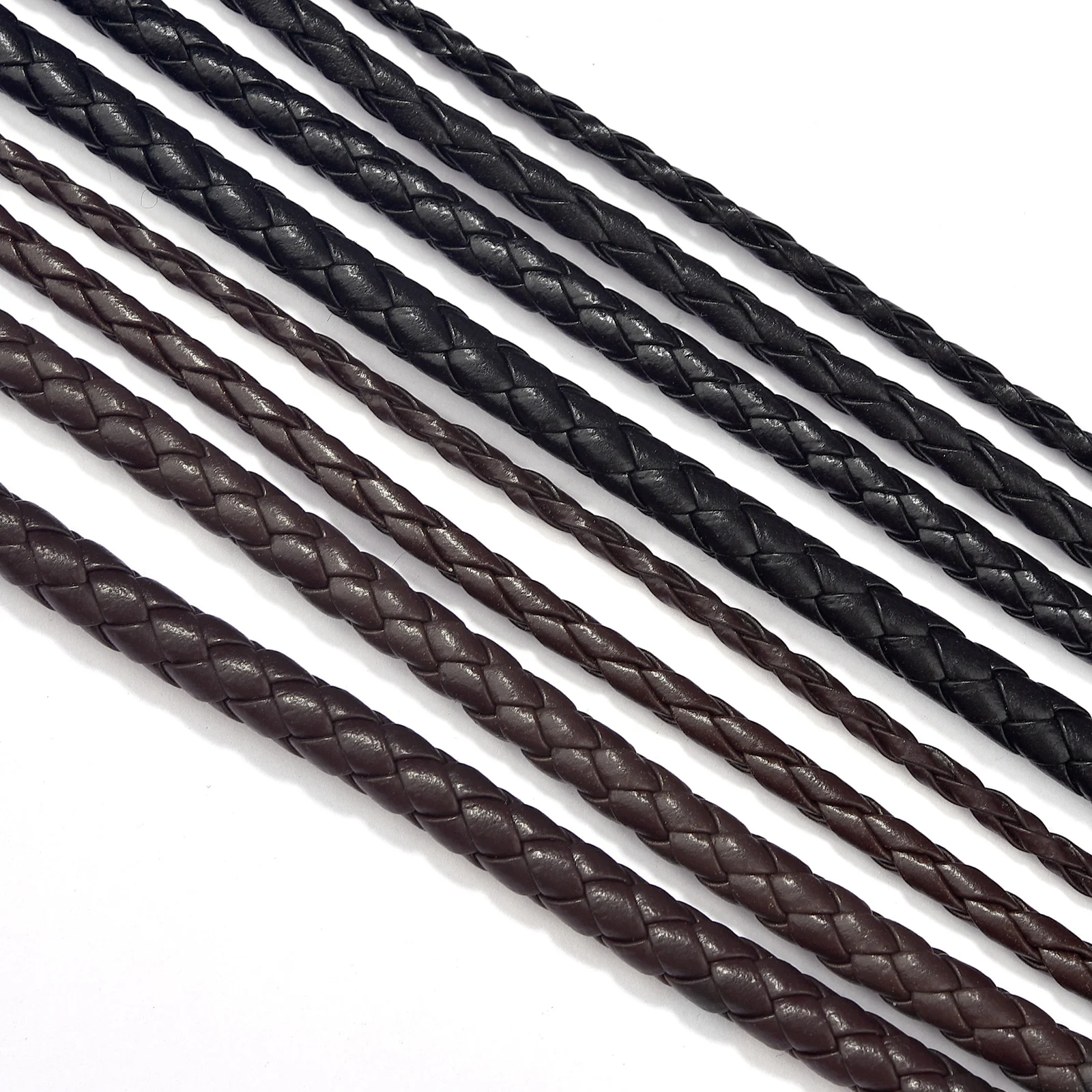 2 Meters Braided Genuine Leather Cords 3/4/5/6mm Handcraft Braided ...
