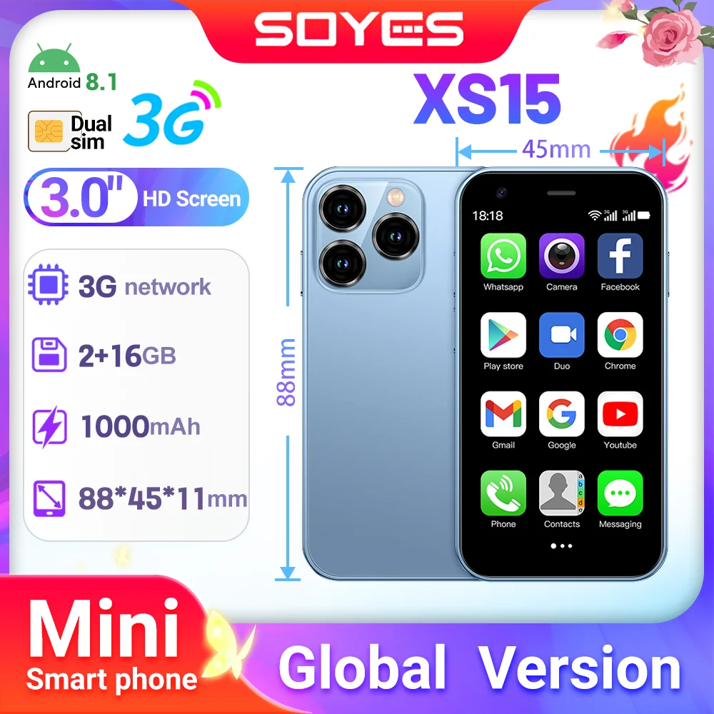 SOYES-XS15-Mini-tel-fono-inteligente-Android8-1-pantalla-de-3-0 ...