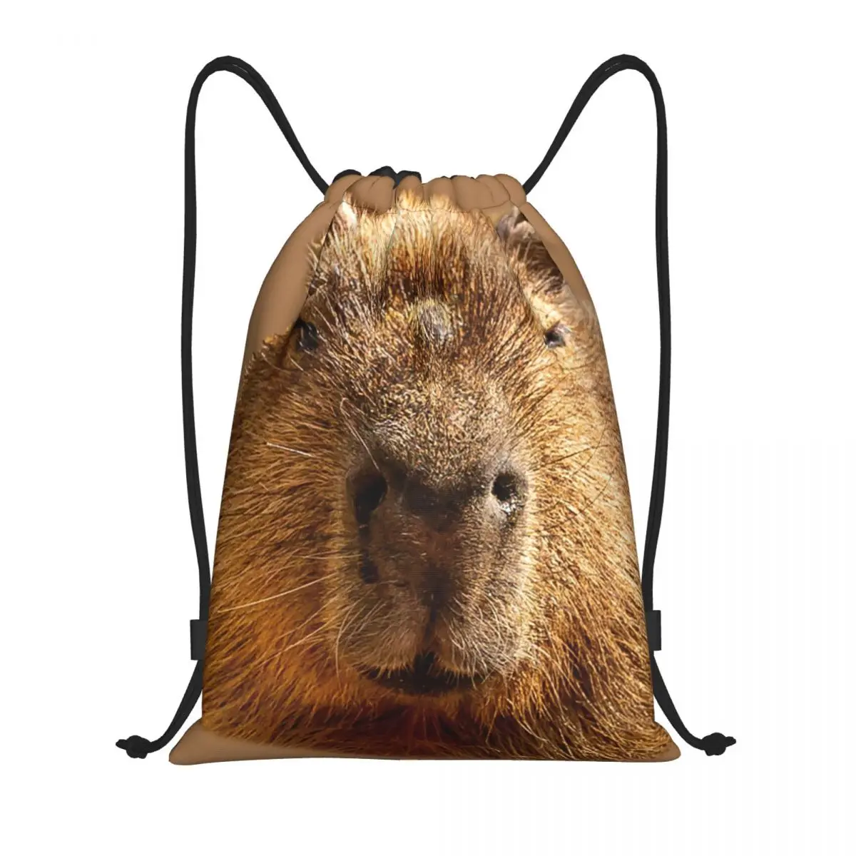 Custom-Capybara-Dozing-In-The-Sunshine-Printing-Drawstring-Bag-for ...
