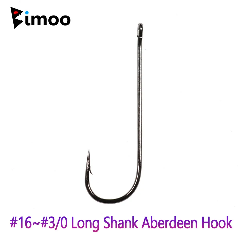 Bimoo-100pcs-pack-Long-Shank-Aberdeen-Fish-Hook-Saltwater-Fresh-Water ...