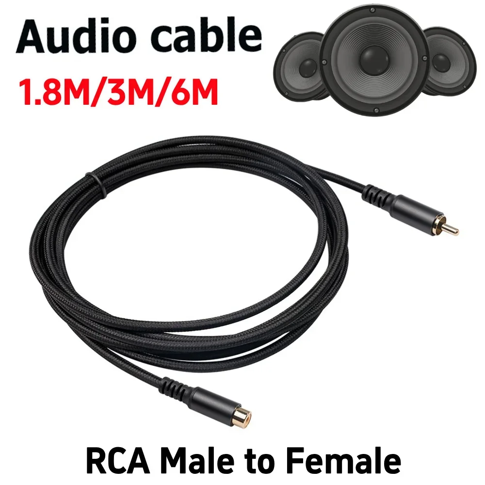 1.8M 3M 6M RCA Male to Female Audio Extension Cable Audio Video ...