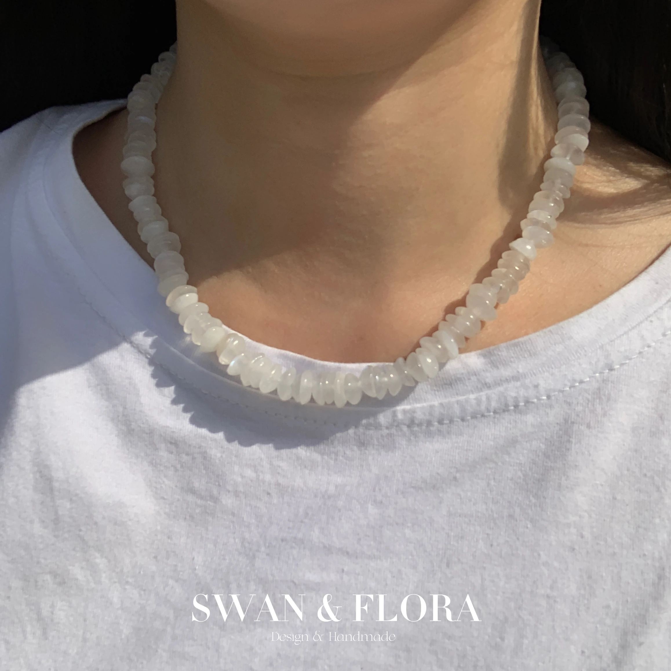 Natural-Blue-Moonstone-Choker-Necklace-Quartz-Crystal-Gemstone-Women ...