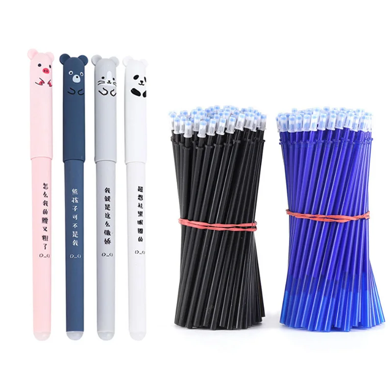 1pcs Cartoon Animals Erasable Pen 0.35mm Refill Rods Cute Panda Cat ...