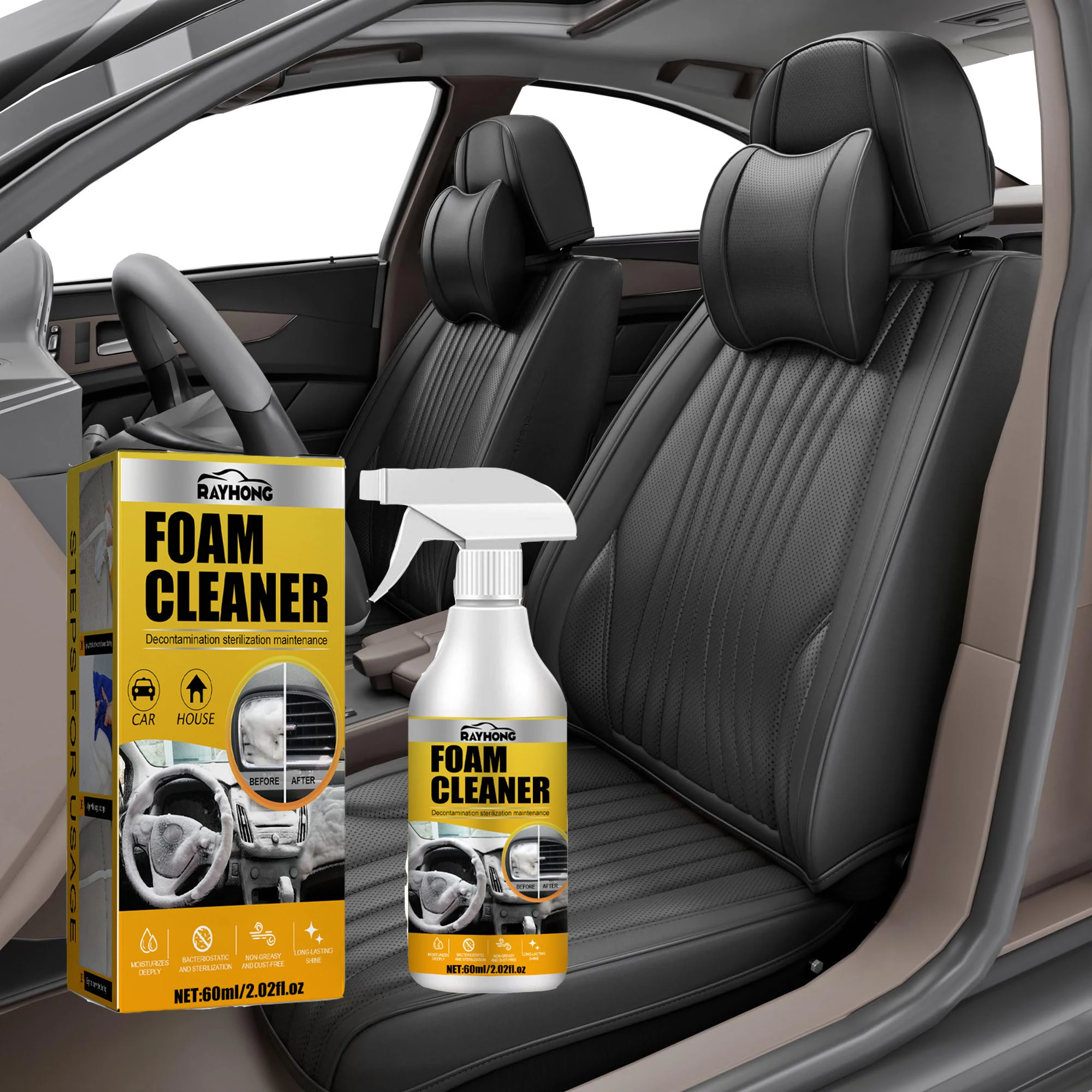 Car-Interior-Leather-Cleaner-60ml-Strong-Decontamination-Foam-Cleaner-Home-Seat-Kitchen-Cleaning ...