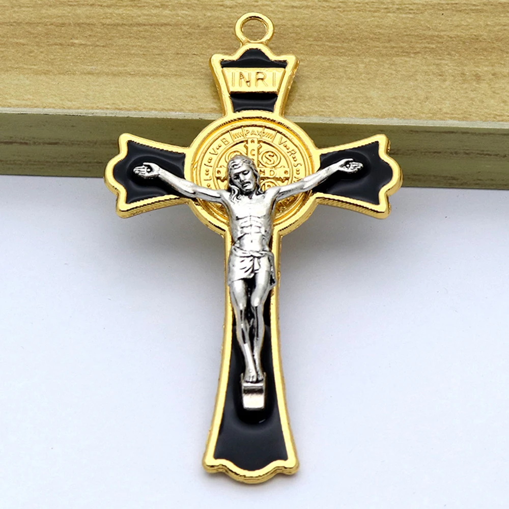 Diyalo-1PC-Religious-Gold-Silver-Color-Exorcism-St-Benedict-Crucifix ...