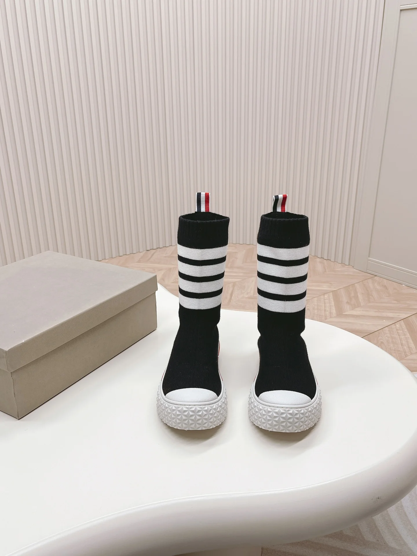 TB-THOM-Botas-de-media-pierna-para-mujer-botines-de-calcet-n-con-dise-o ...