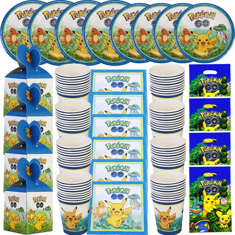 61 pçs pokemon decorações de festa de aniversário brinquedos pikachu ...
