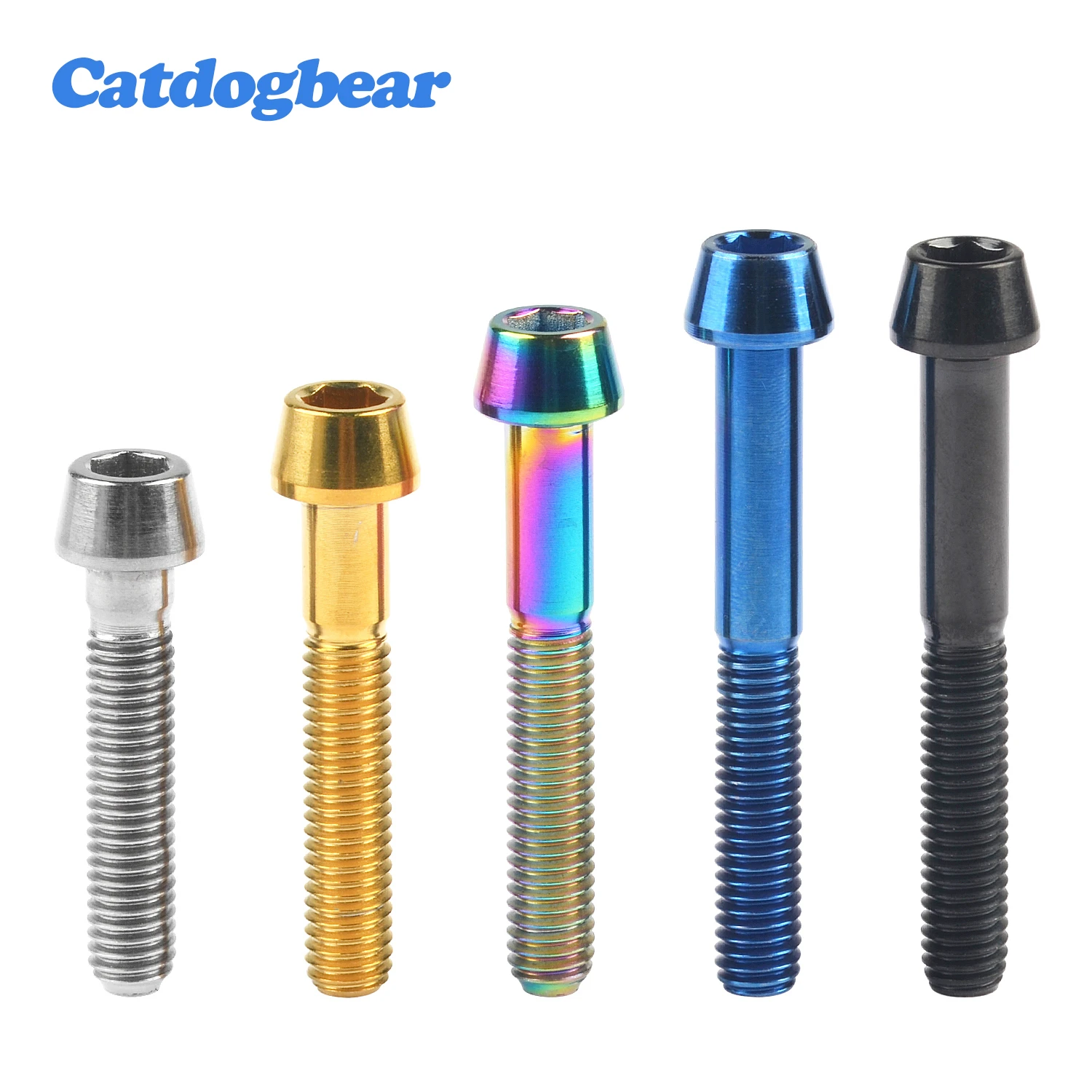 Catdogbear Titanium Bolts M8X15 20 25 30 35 40 45 50mm Allen Key Taper ...