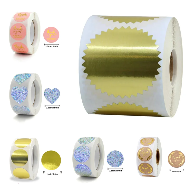 200-500Pcs-roll-50mm-Silver-Gold-Embosser-Sticker-for-Embossing-Stamp ...