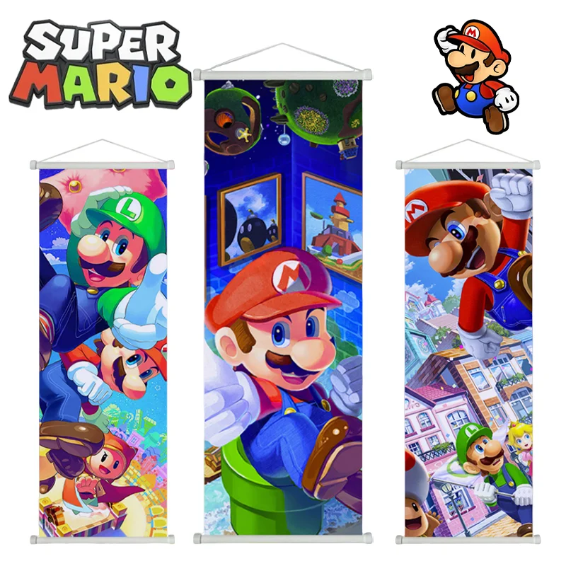 Super-Mario-Bros-Hanging-Painting-Anime-Figure-Scroll-Wall-Hanging ...
