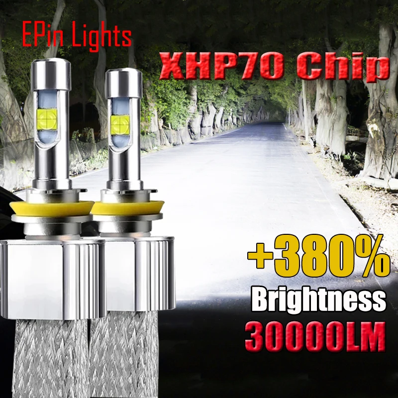 2PCS Car Headlight H7 LED H4 H11 Canbus H8 H13 9005 9006 9012 D2S D2H ...