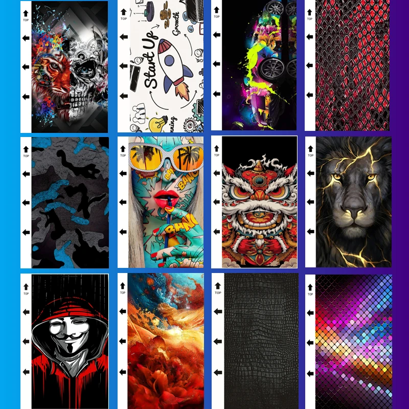 50pcs 3D Embossed Color Sticker Back Cover Protector for Hydrogel Film ...