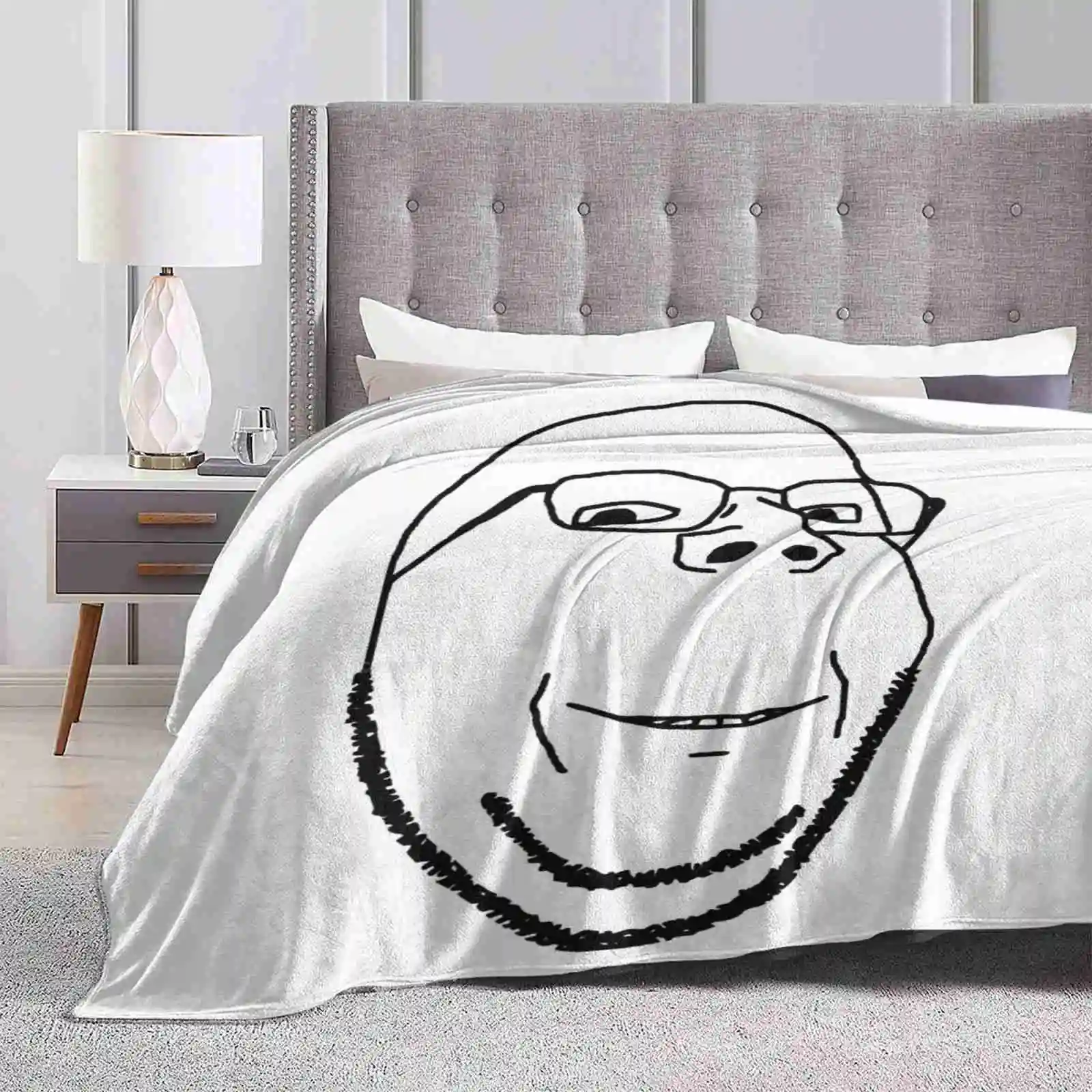 Smiling-Wholesome-Wojak-Soyjak-Best-Selling-Room-Household-Flannel-Blanket-4chan-Meme-Qa-Wojak ...