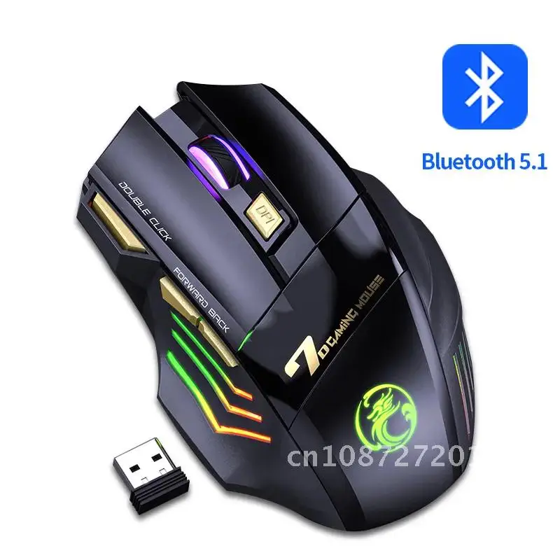 Wireless-Rechargeable-Bluetooth-Mouse-iMice-RGB-3200-DPI-Optical-Gaming ...