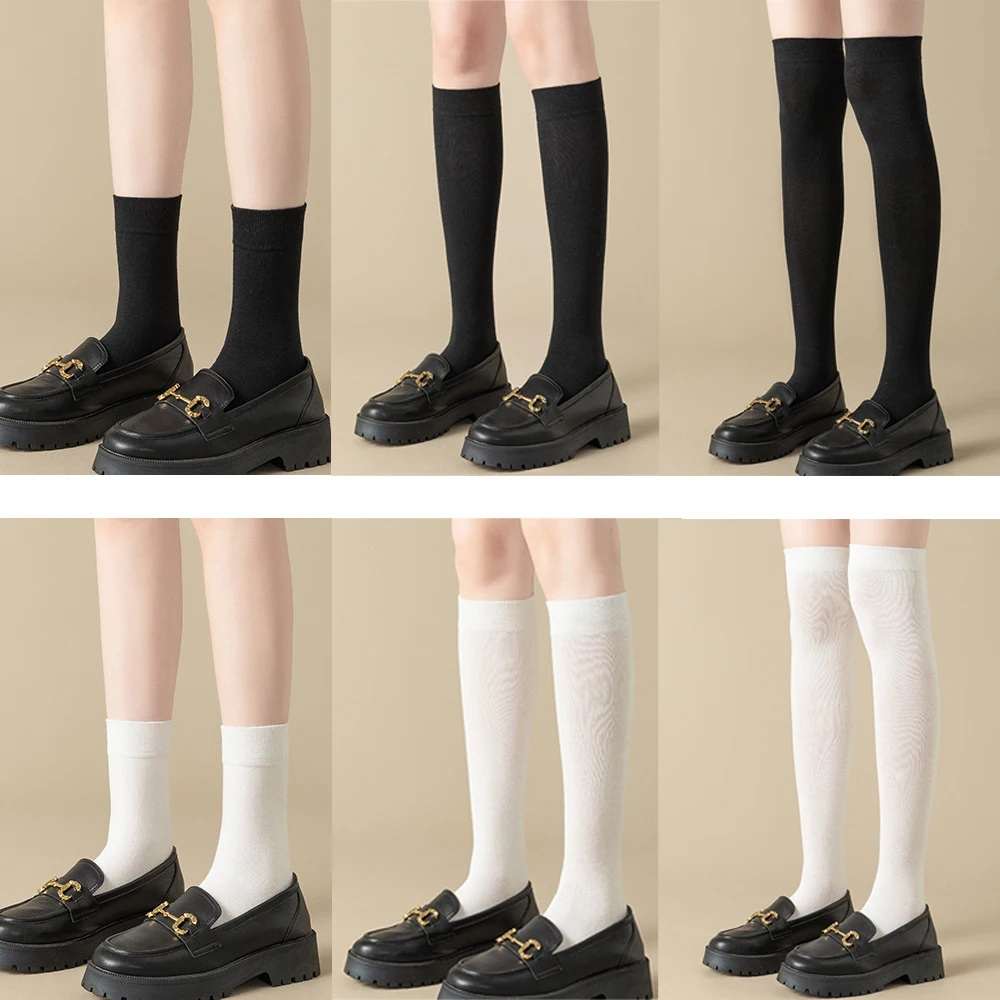 Black-White-Cotton-Socks-School-Uniform-Highschool-Girl-JK-Socks ...