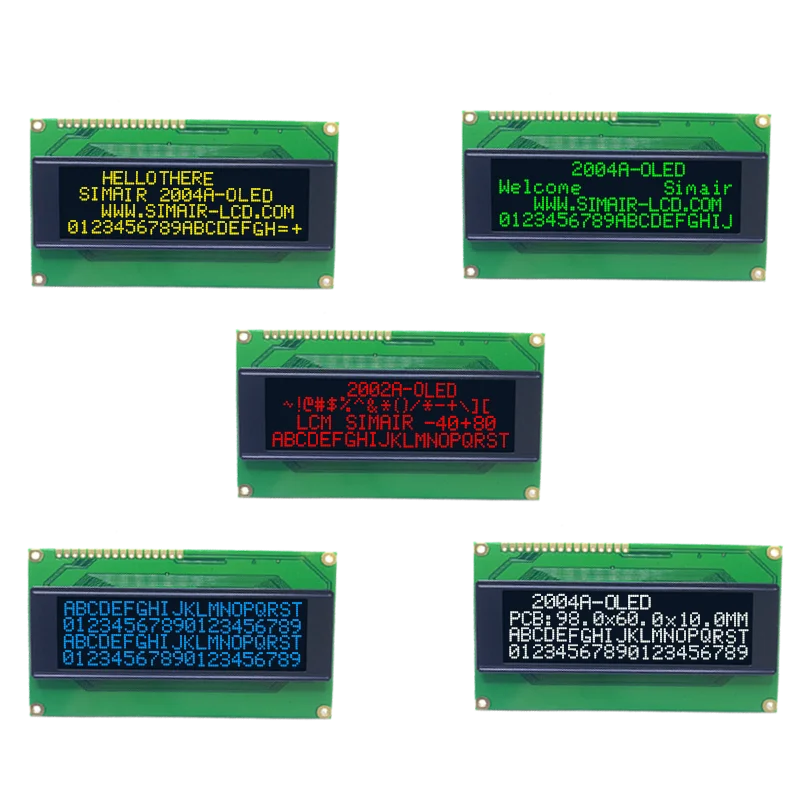 OLED Display Character Module Screen, Paralelo Serial, SPI Port, 2.88 ", WEH002004A, 204, 20x4 ...