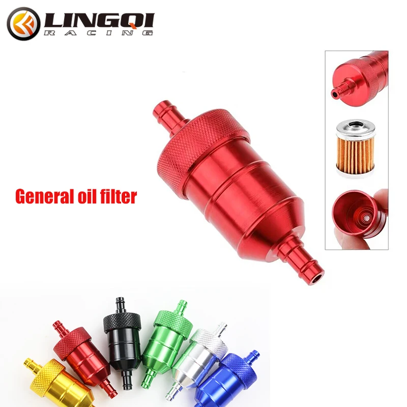 LINGQI-RACING-Motorcycle-7mm-General-Aluminum-Oil-Filter-Gas-Fuel ...