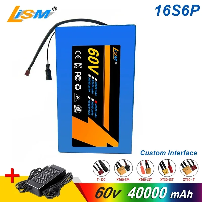 60V-40Ah-16S6P-Rechargeable-2400W-Lithium-Battery-Pack-Original-60v40Ah ...