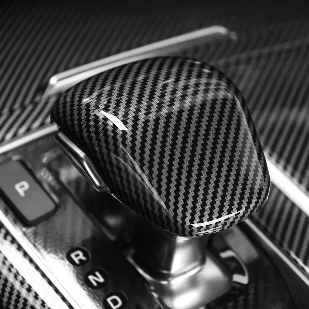 Automotive-Console-Gear-Shift-Knob-Cover-Interior-Carbon-Fiber-Style ...