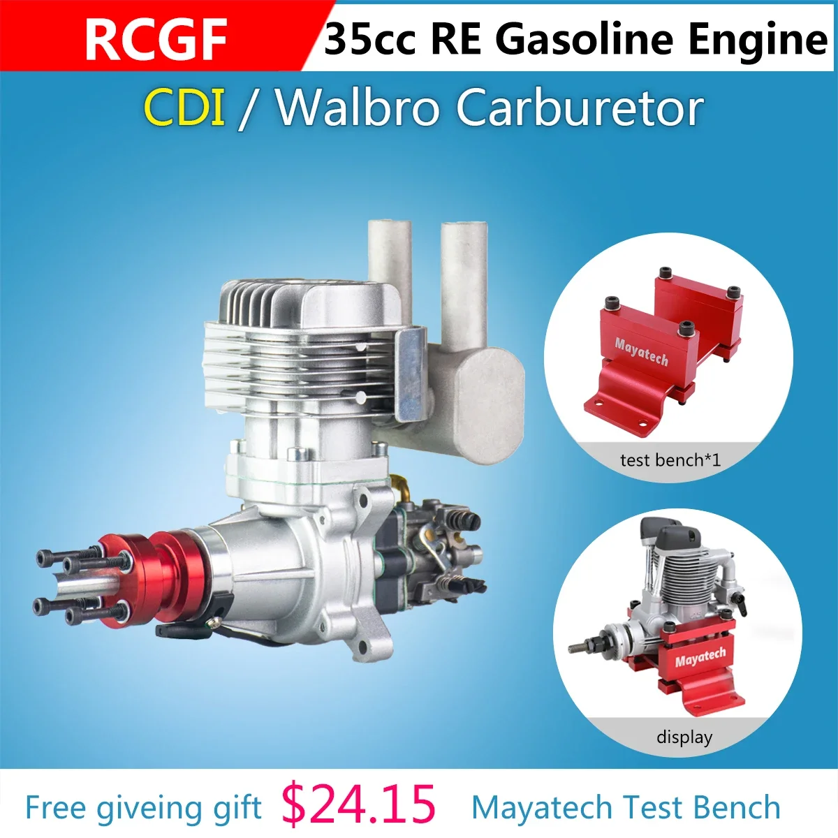 RCGF-35cc-Rear-Exhaust-Pipe-Petrol-Gasoline-Engine-for-RC-Airplane-Two ...