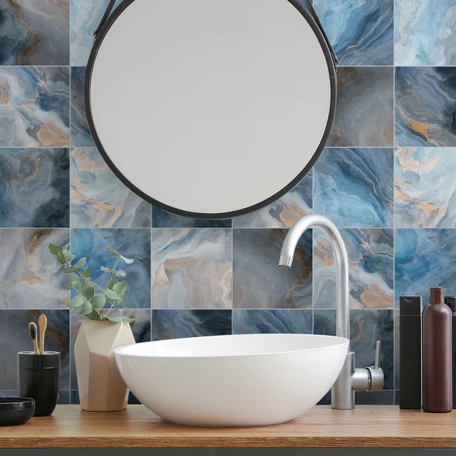 Blue Slate Tile Bathroom