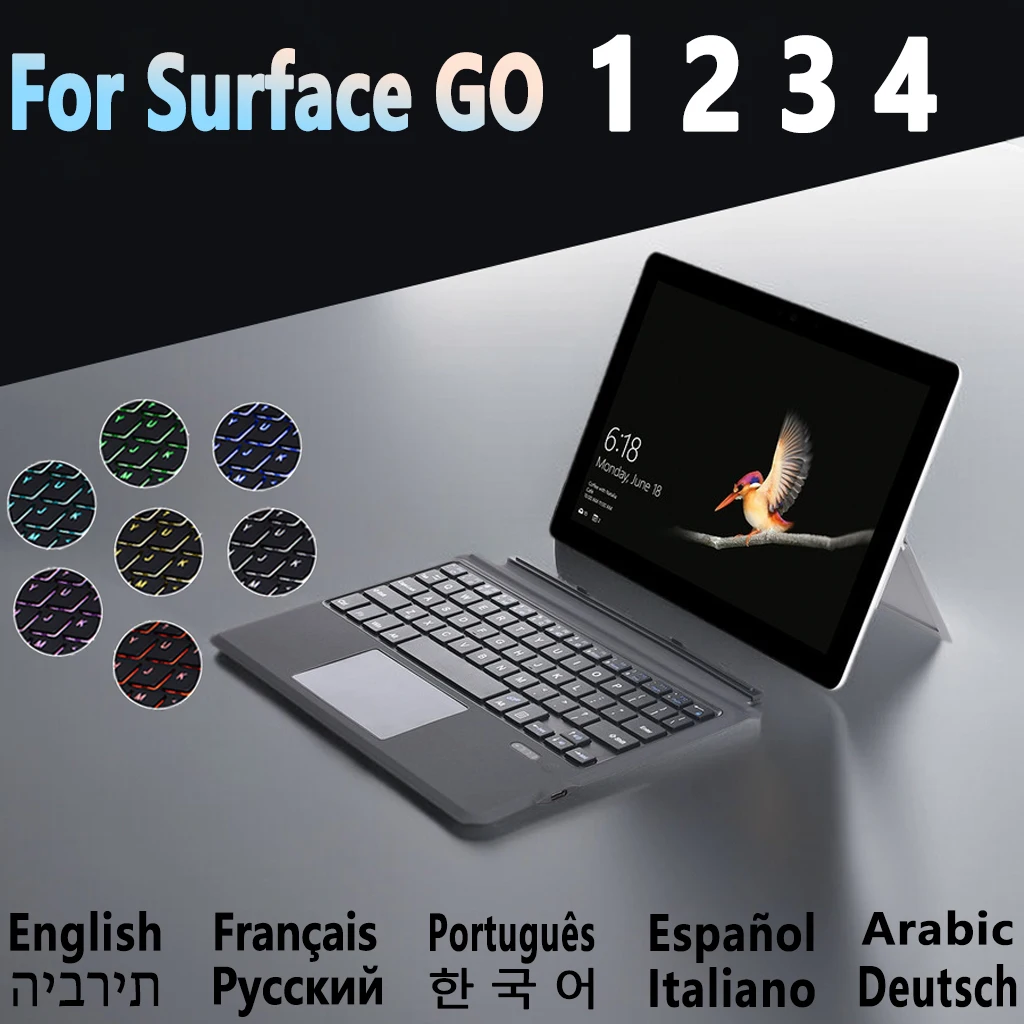 Keyboard-for-Microsoft-Surface-GO-1-2-3-4-10-5-Russian-Spanish-Arabic ...