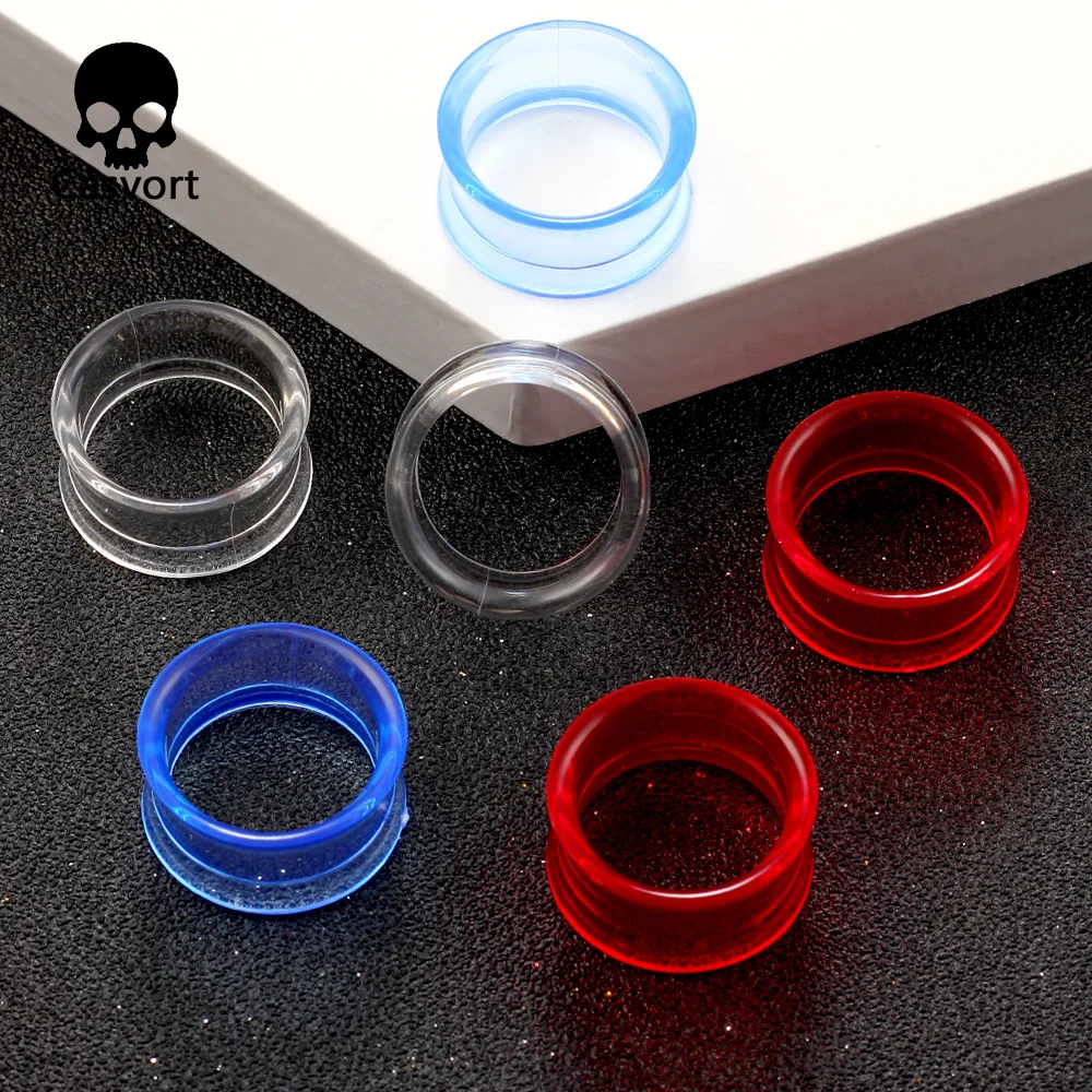 Ear Gauge Tunnel Plug Acrylic | Silicone Stretchers Earrings - 2pcs ...