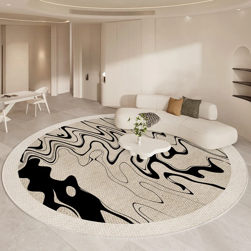 Round-Beige-Minimalism-Rug-Luxurious-Living-Room-Carpet-High-Quality ...