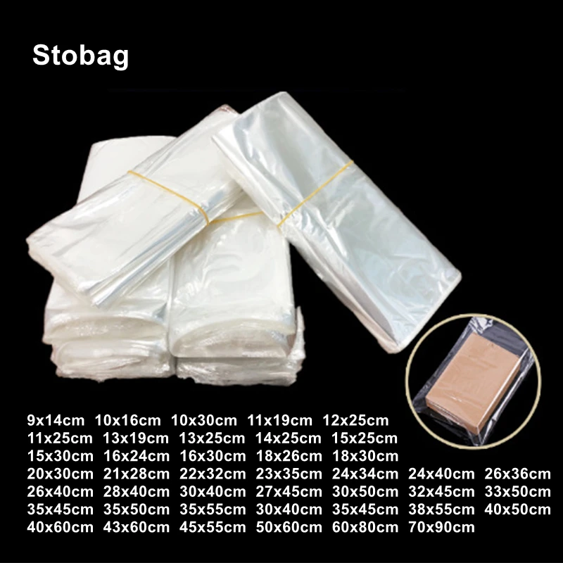 StoBag POF Heat Shrink Film Transparent Wrap Packaging Bags Storage for Box Shoes Gift Plastic ...